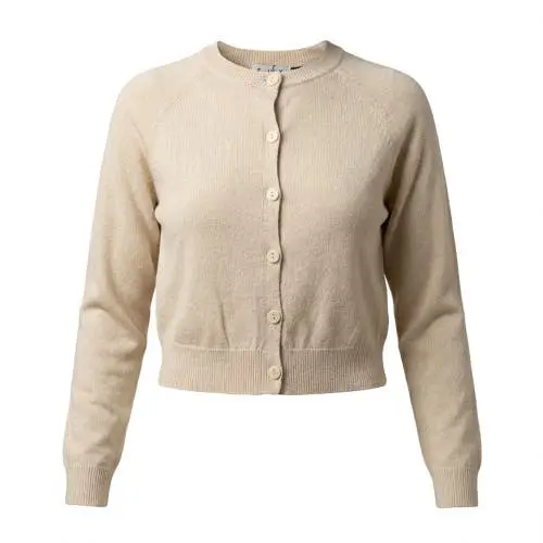 E.U.X. EXCLUSIVE Shimmer Knit Cropped Cardigan - Gold