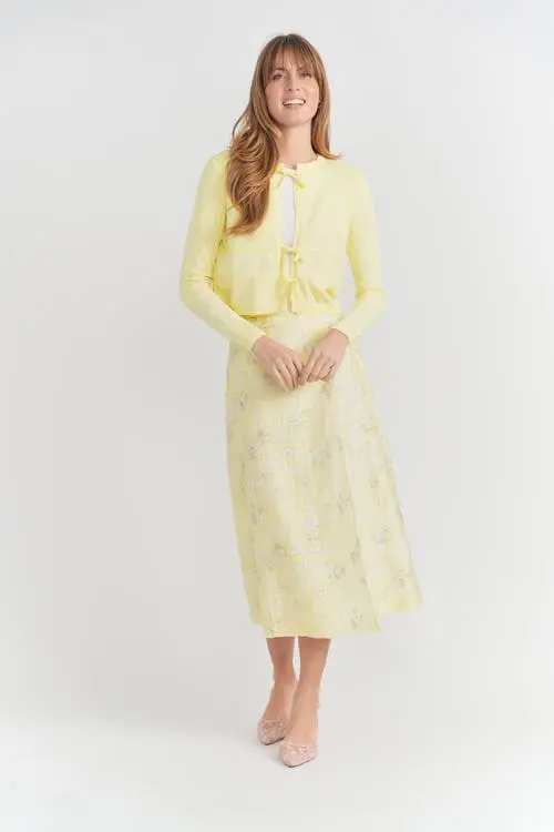 ASPECT Embroidered Side Tie A-line Skirt