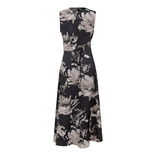 FAVES Satin Floral Jumper - Black/ash
