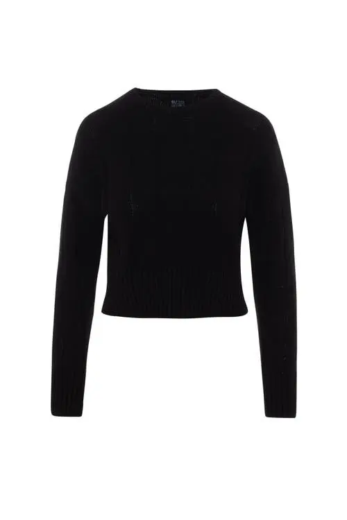 BUHU Cable Round Neck Textured Knit Sweater - Black