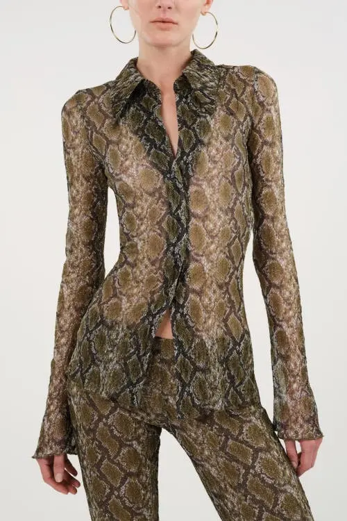 NOCTURNE Snake Print Shirt