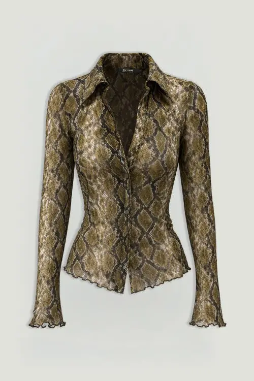 NOCTURNE Snake Print Shirt