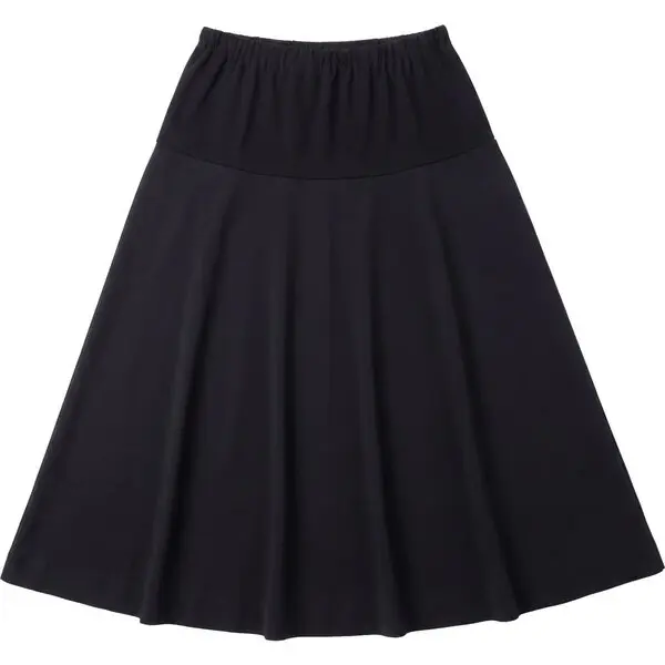 TOUCHE ECLAT Ponte Stretch Flared Midi Skirt - Black