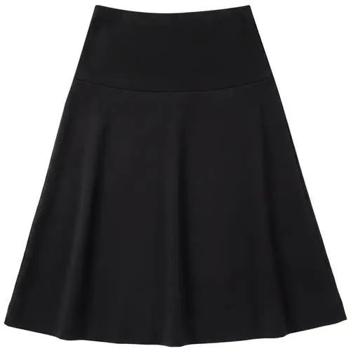 TOUCHE ECLAT Ponte Stretch Knit Flared Skirt - Black