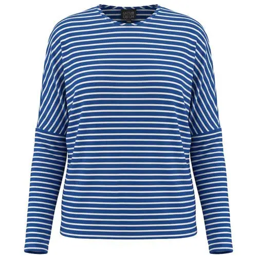 BUHU Striped Viscose-blend V-neck Top - Sapphire