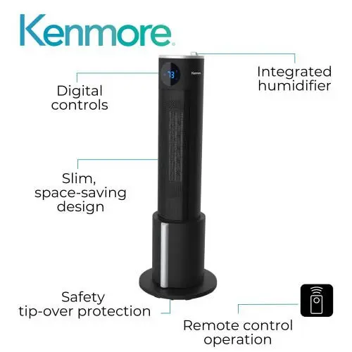 KENMORE 2 In 1 29 Inch Tower Space Heater And Humidifier