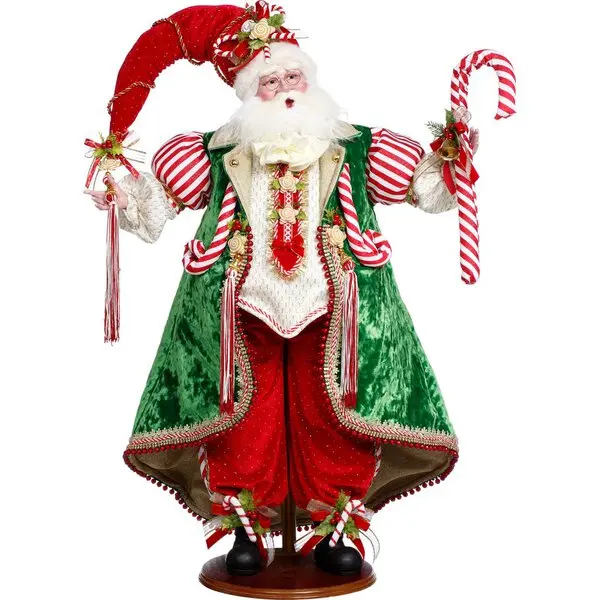 MARK ROBERTS Candy Cane And Cookie Santa - Red