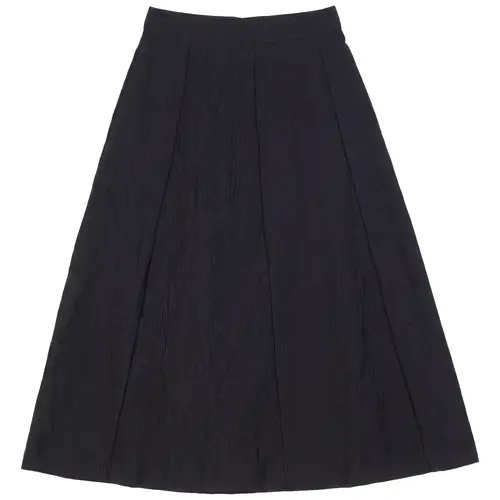 NONI DAILY Crinkle Cotton Three-panel Midi Skirt - Black