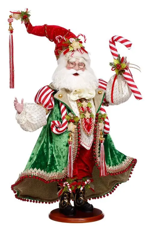 MARK ROBERTS Candy Cane & Cookie Santa - Red