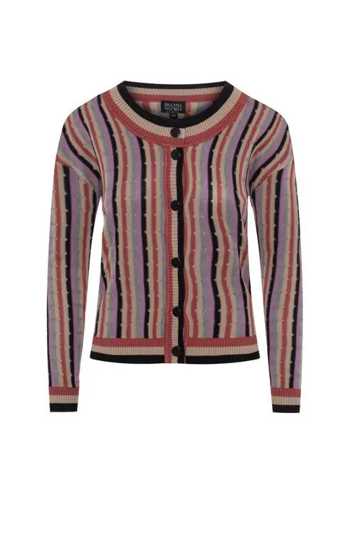 BUHU Cropped Textured Knit Striped Cardigan