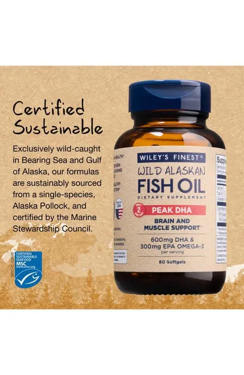 WILEY'S FINEST Peak Dha Omega-3 60 Softgels