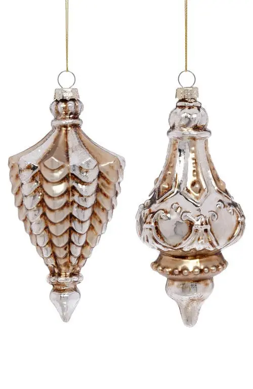 MARK ROBERTS And Silver Ornate Finial Ornament - Gold