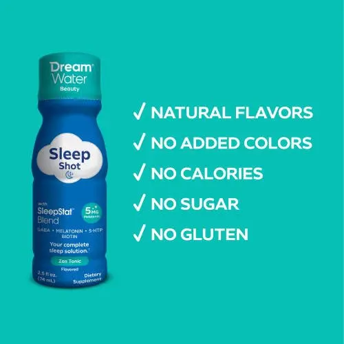 DREAM WATER Beauty Sleep Aid Drink Supplement; Melatonin 5mg, Gaba, 5htp