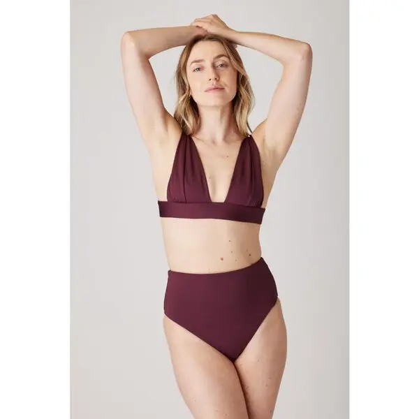 LONDRE BODYWEAR High-waisted Scrunch Bottoms - Dark Cherry