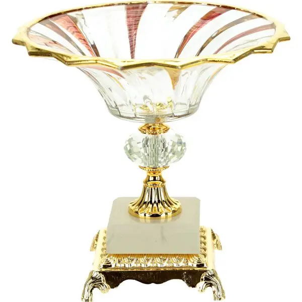MARK ROBERTS Footed Pedestal Bowl - Amber