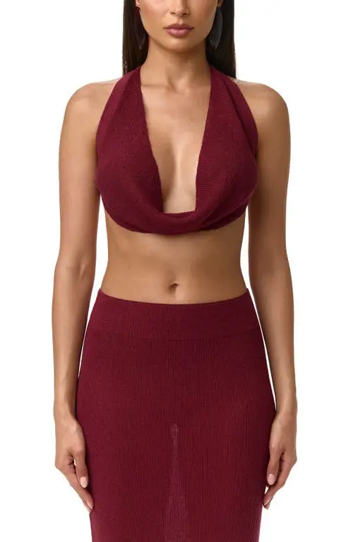Naked Wardrobe Knit Crop Top - Sangria