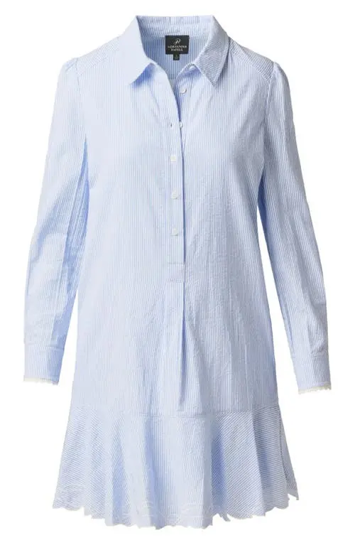 Adrianna Papell Hailey Stripe Button-up Shift Shirtdress