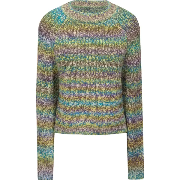 SPADES Full Needle Multi Stripe Knit Sweater - Black/plum