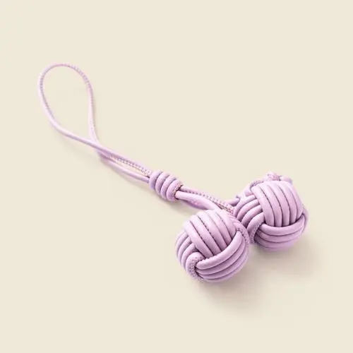 CASUPO Vegan Leather Monkey Fist Tassel Bag Charm - Lavender