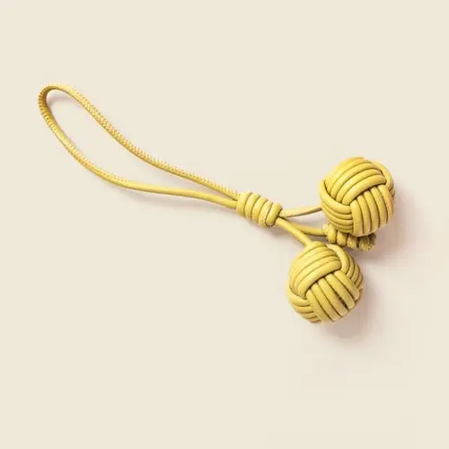 CASUPO Vegan Leather Monkey Fist Tassel Bag Charm - Sage