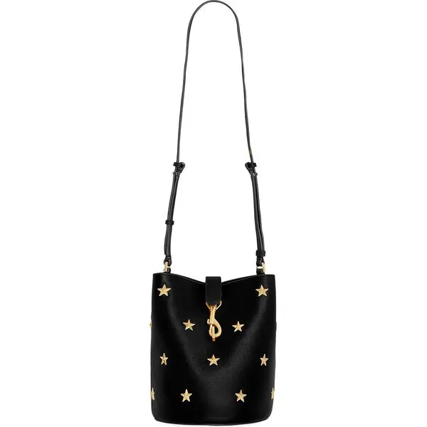 Rebecca Minkoff Small Megan Star Leather Bucket Bag - Black