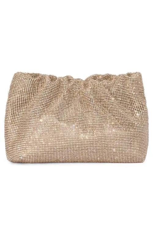 OLGA BERG Jessie Crystal Mesh Pouch With Removable Chains