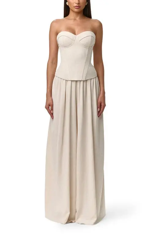 Naked Wardrobe Strapless Suiting Bustier Top