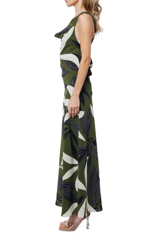 CIEBON Charisse Abstract Floral Print Maxi Dress