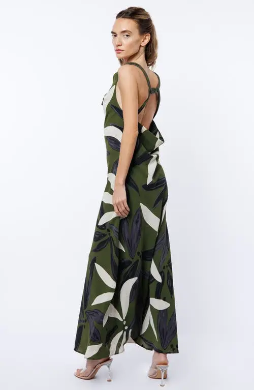 CIEBON Charisse Abstract Floral Print Maxi Dress