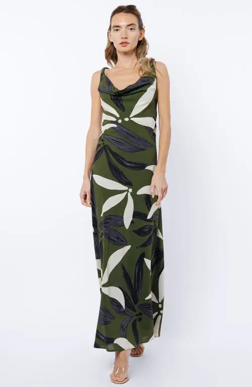 CIEBON Charisse Abstract Floral Print Maxi Dress