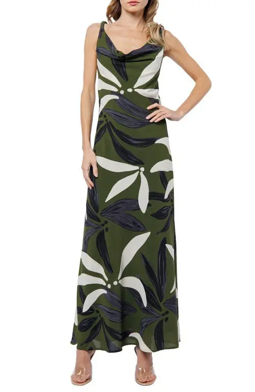CIEBON Charisse Abstract Floral Print Maxi Dress