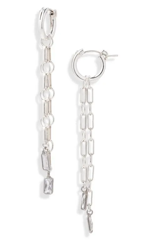 CHILD OF WILD Layla Linear Chain Earrings - Silver