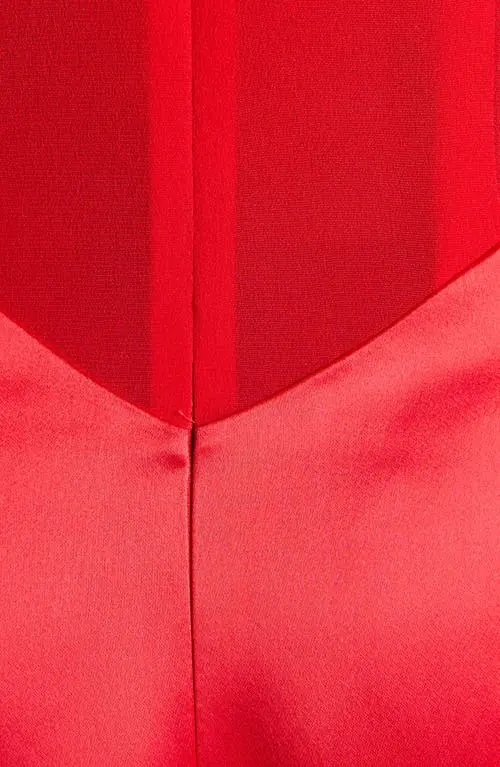 Alexander McQueen Rosette Sleeve Satin Cocktail Dress