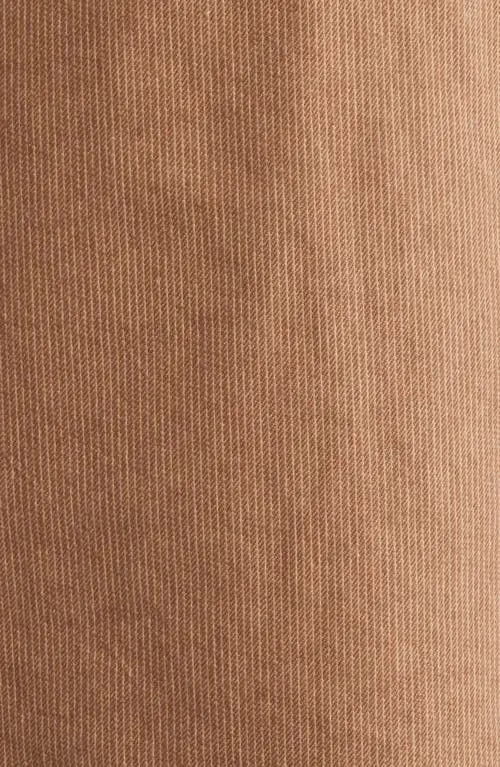 Brixton Brakeman Striped Half Zip Shirt - Brown/tan Stripe
