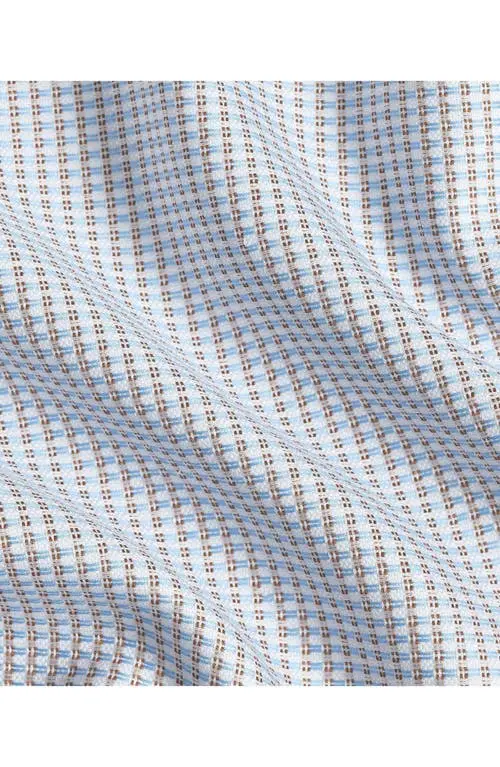 David Donahue Regular Fit Check Cotton Dobby Dress Shirt