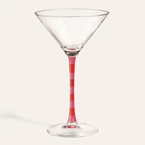 ZSA ZSA ZSU Loess Hand Painted Glass Martini Glass 8 Oz