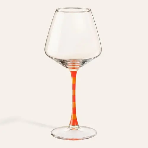 ZSA ZSA ZSU Loess Hand Painted Glass White Wine Glass 15 Oz