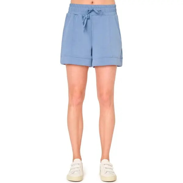 GIBSONLOOK Cloud Scuba Drawstring Shorts - Denim