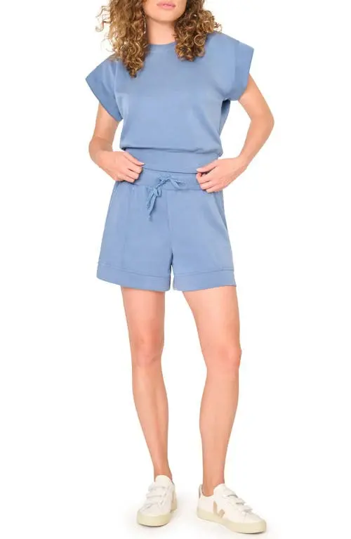 GIBSONLOOK Cloud Scuba Drawstring Shorts - Denim