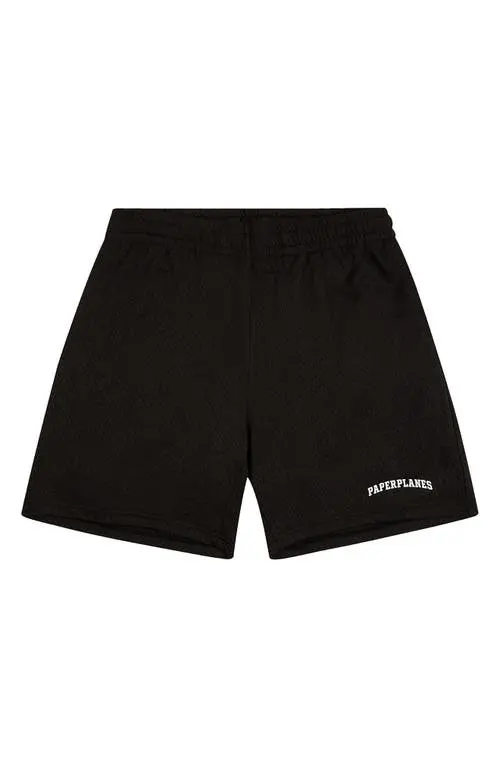 PAPER PLANES Logo Mesh Basketball Shorts - Black