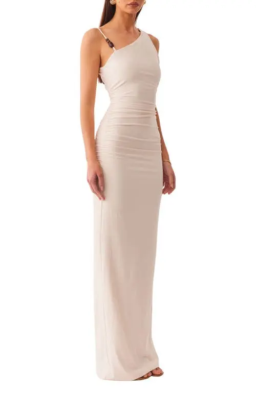 SNDYS. Lana One-shoulder Maxi Dress - Cream
