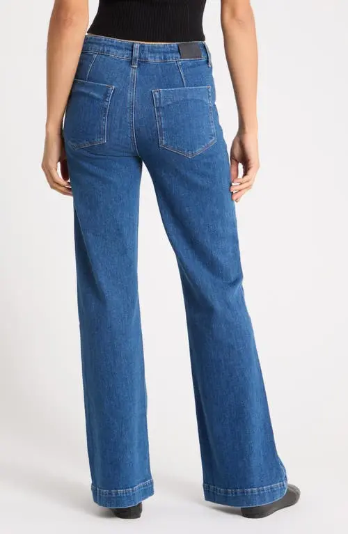 Paige Leenah Curved Pocket High Waist Wide Leg Jeans - Glendora
