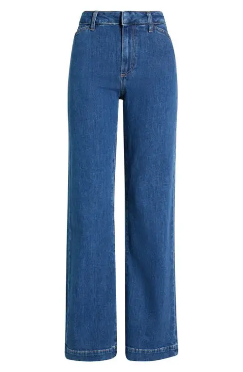 Paige Leenah Curved Pocket High Waist Wide Leg Jeans - Glendora