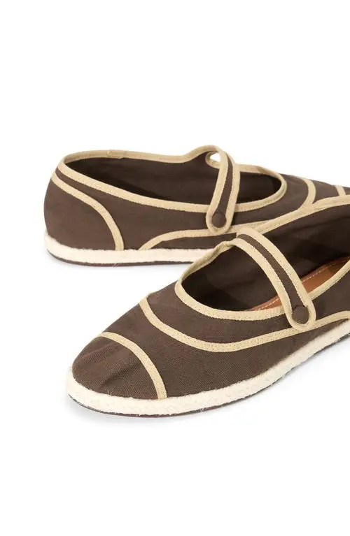 Staud Nora Espadrille Flat - Espresso