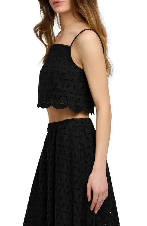 FAVORITE DAUGHTER The Pretty Please Eyelet Embroidered Cotton Crop Camisole
