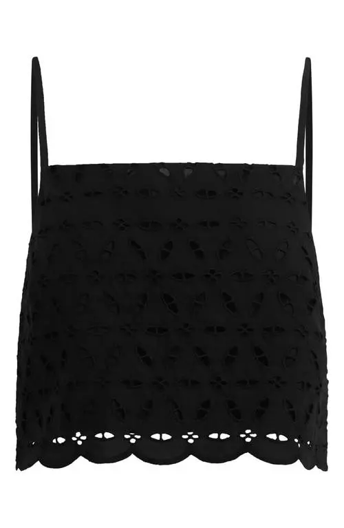 FAVORITE DAUGHTER The Pretty Please Eyelet Embroidered Cotton Crop Camisole