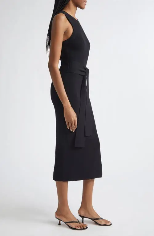 TOCCIN Piper Tie Front Midi Dress - Jet