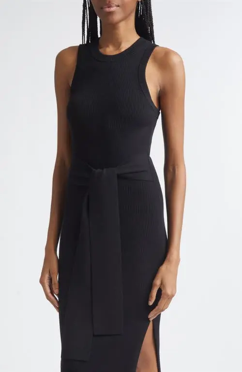 TOCCIN Piper Tie Front Midi Dress - Jet