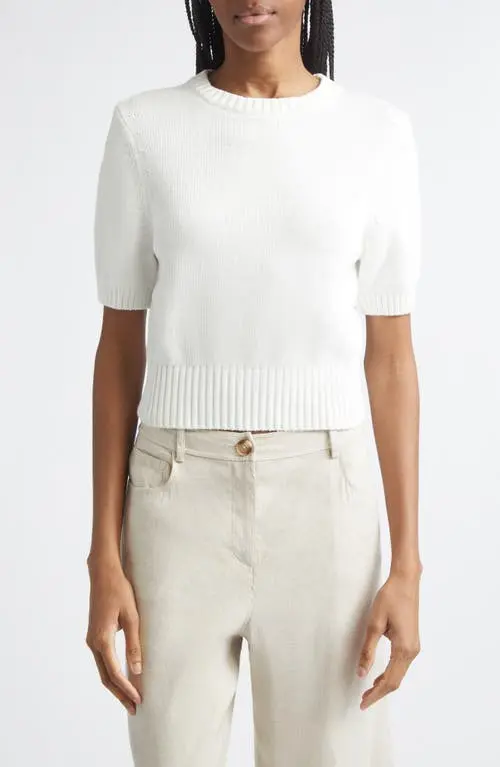 TOCCIN Elsie Short Sleeve Sweater - Ivory