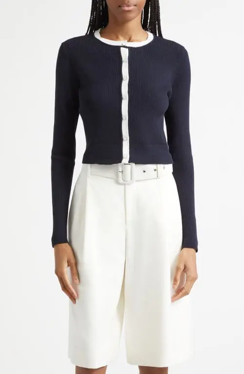 TOCCIN Zoe Crop Cardigan - Midnight/optic